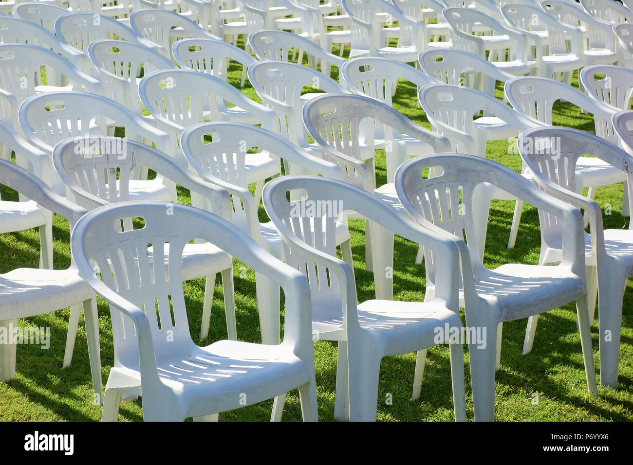 Rows empty plastic grandstand hi-res stock photography and images - Alamy