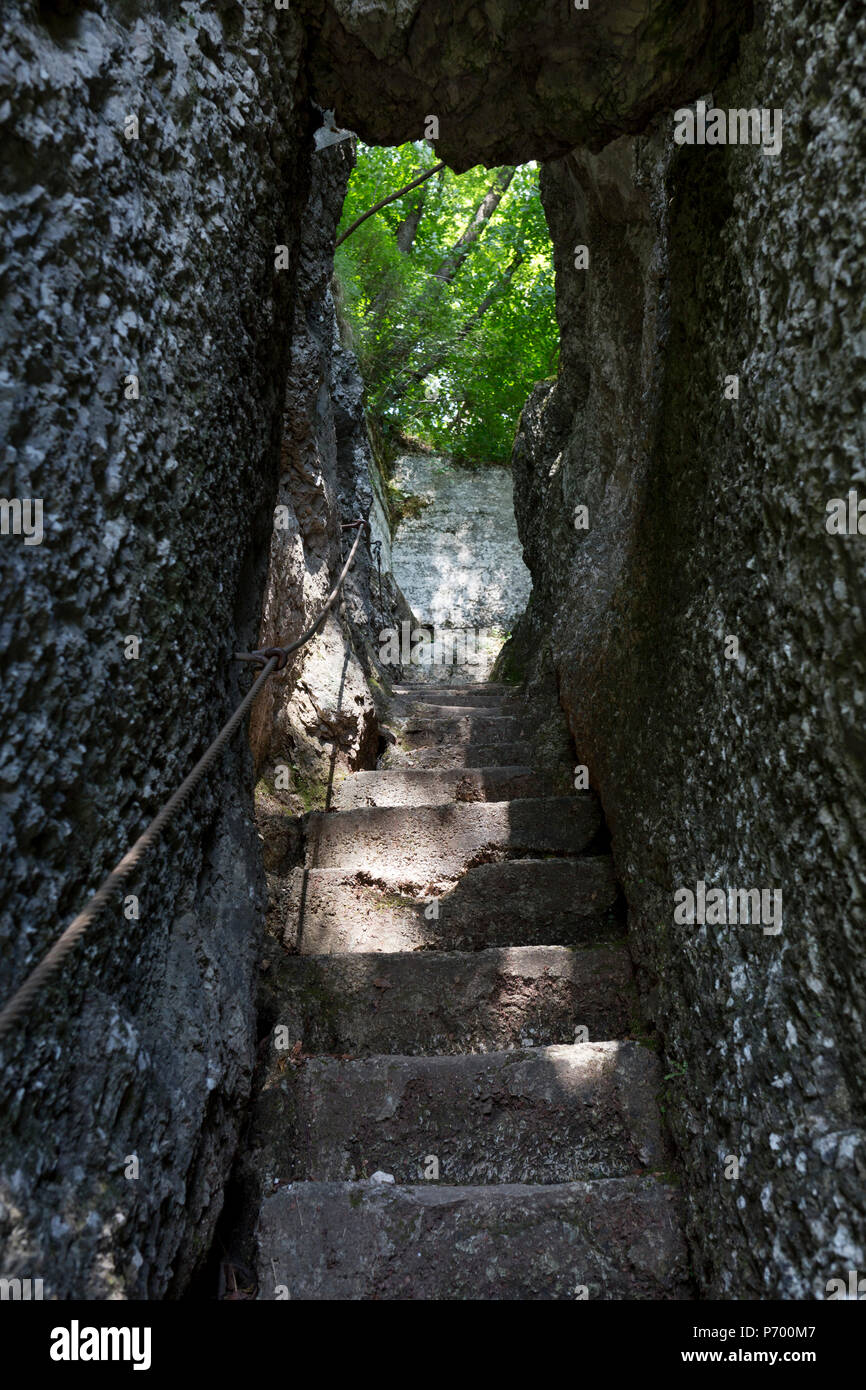 Rock trenches that form part of the WW1-era Italian First Line of ...