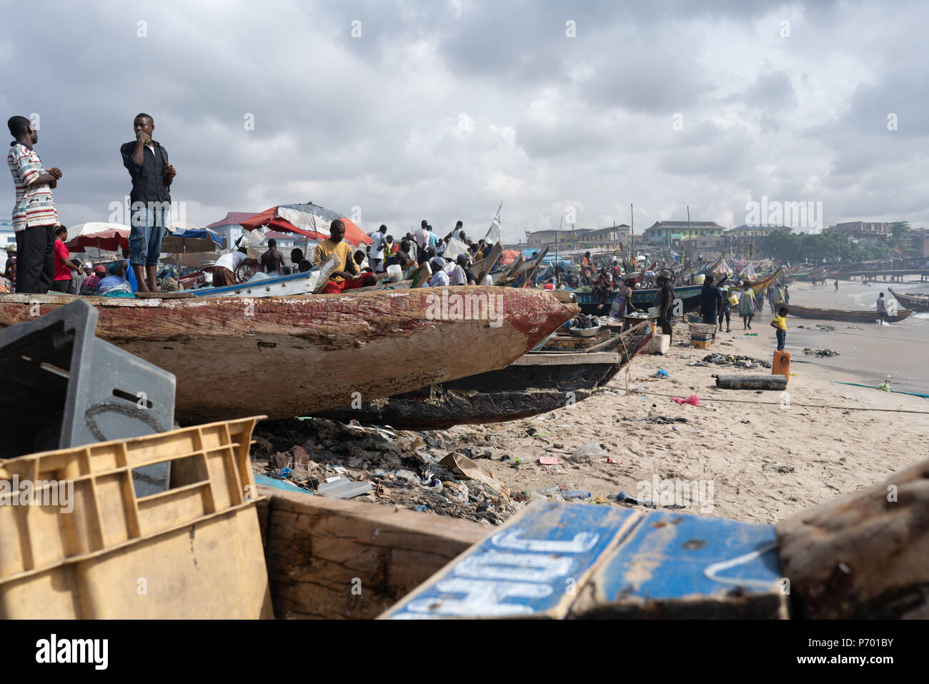 Fishing village in Accra, Ghana Stock Photo - Alamy