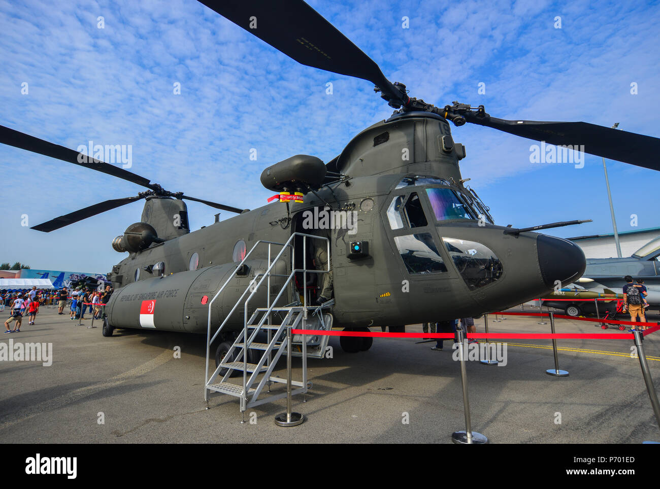 Singapore - Feb 10, 2018. A Boeing CH-47 Chinook helicopter of ...