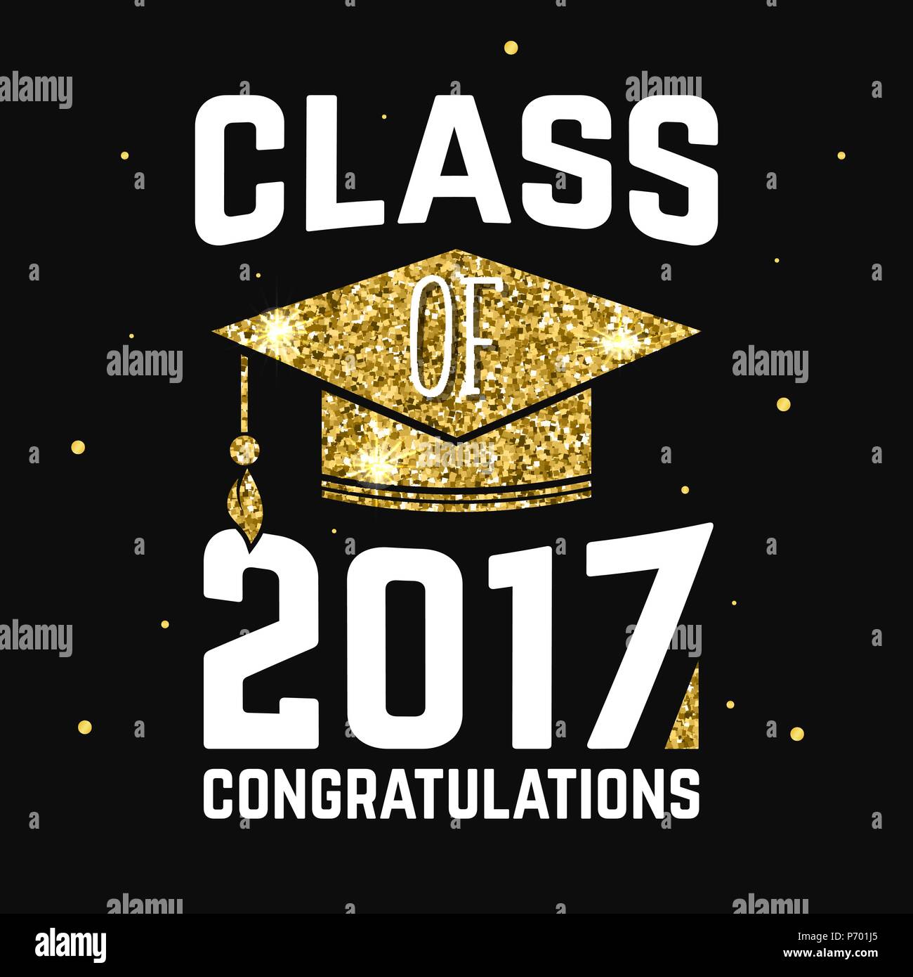 Vector Class of 2017 badge. Concept for shirt, print, seal, overlay or ...