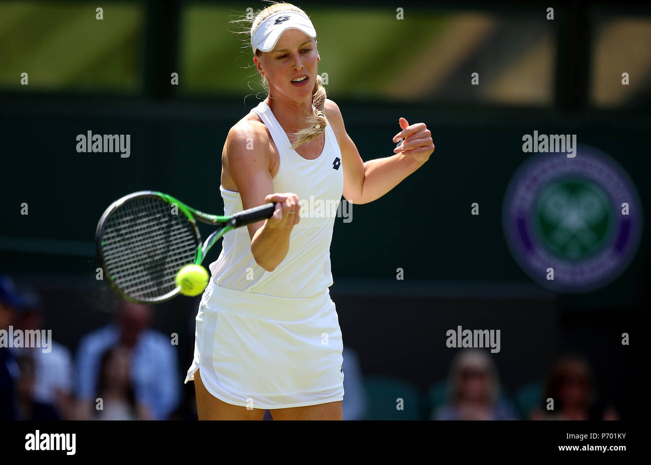 Naomi Broady in action on day two of the Wimbledon Championships at the ...
