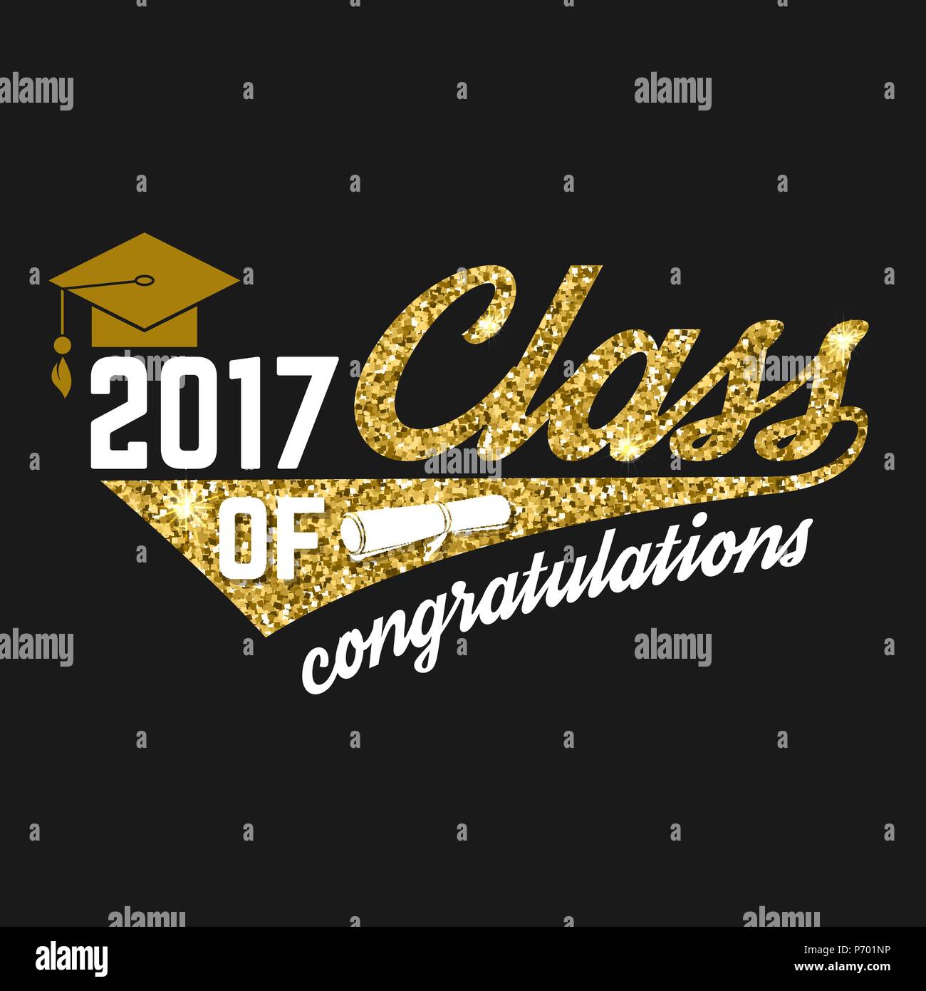 Vector Class of 2017 badge. Concept for shirt, print, seal, overlay or ...