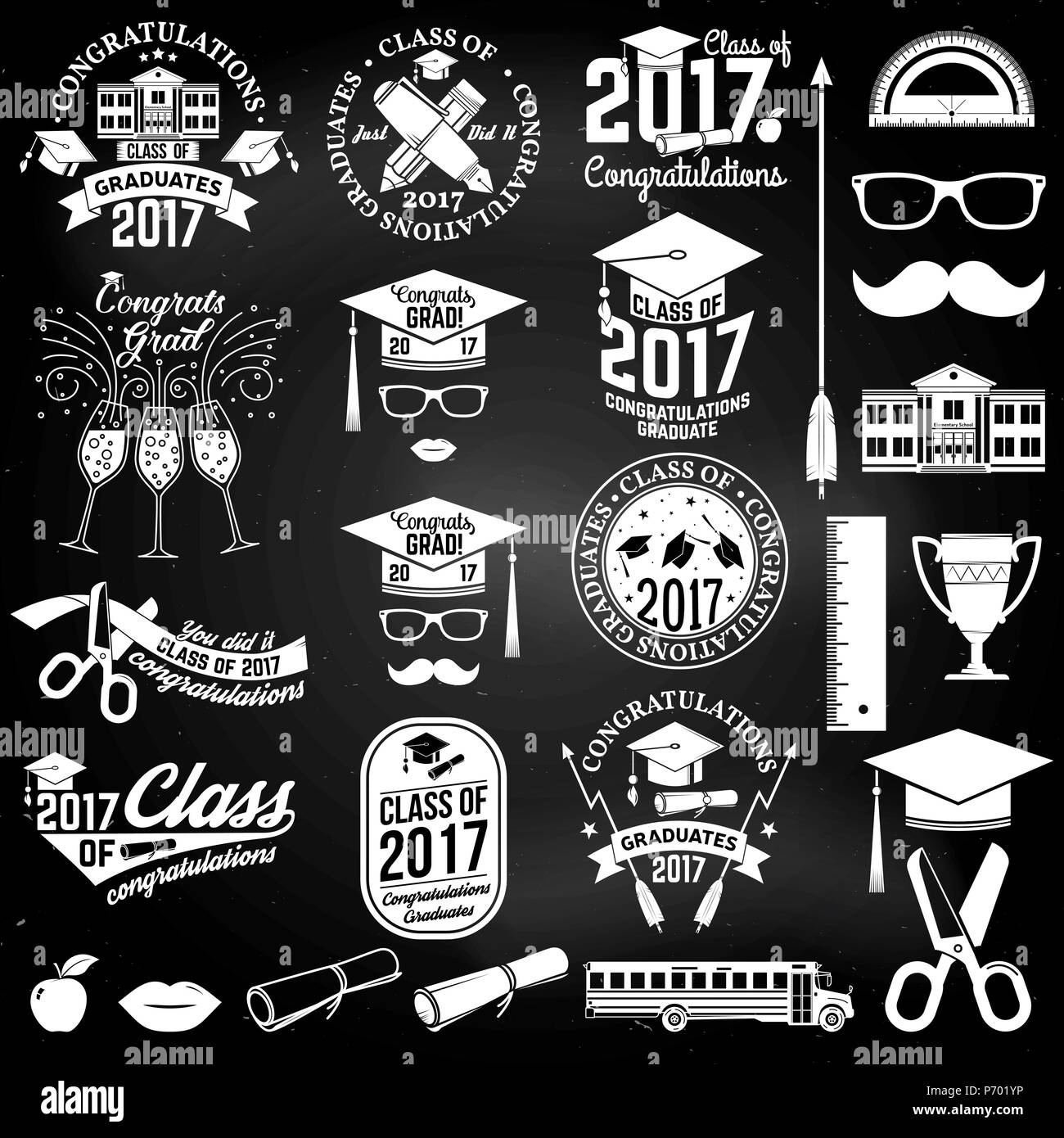 Graduation university class 2017 Black and White Stock Photos & Images ...