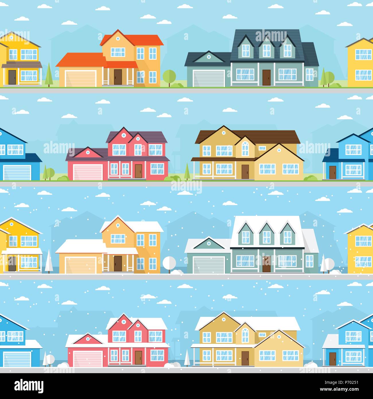 Vector cartoon city neighborhood hi-res stock photography and images ...