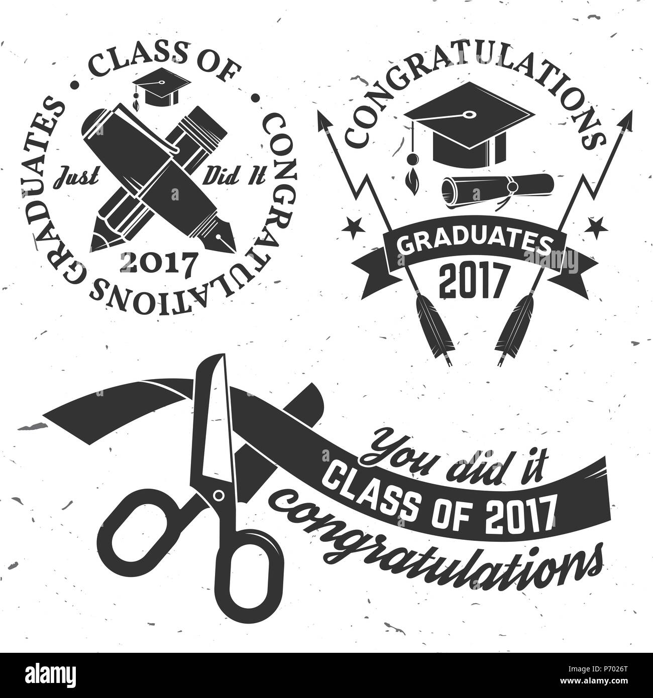 Vector Class of 2017 badge. Concept for shirt, print, seal, overlay or ...