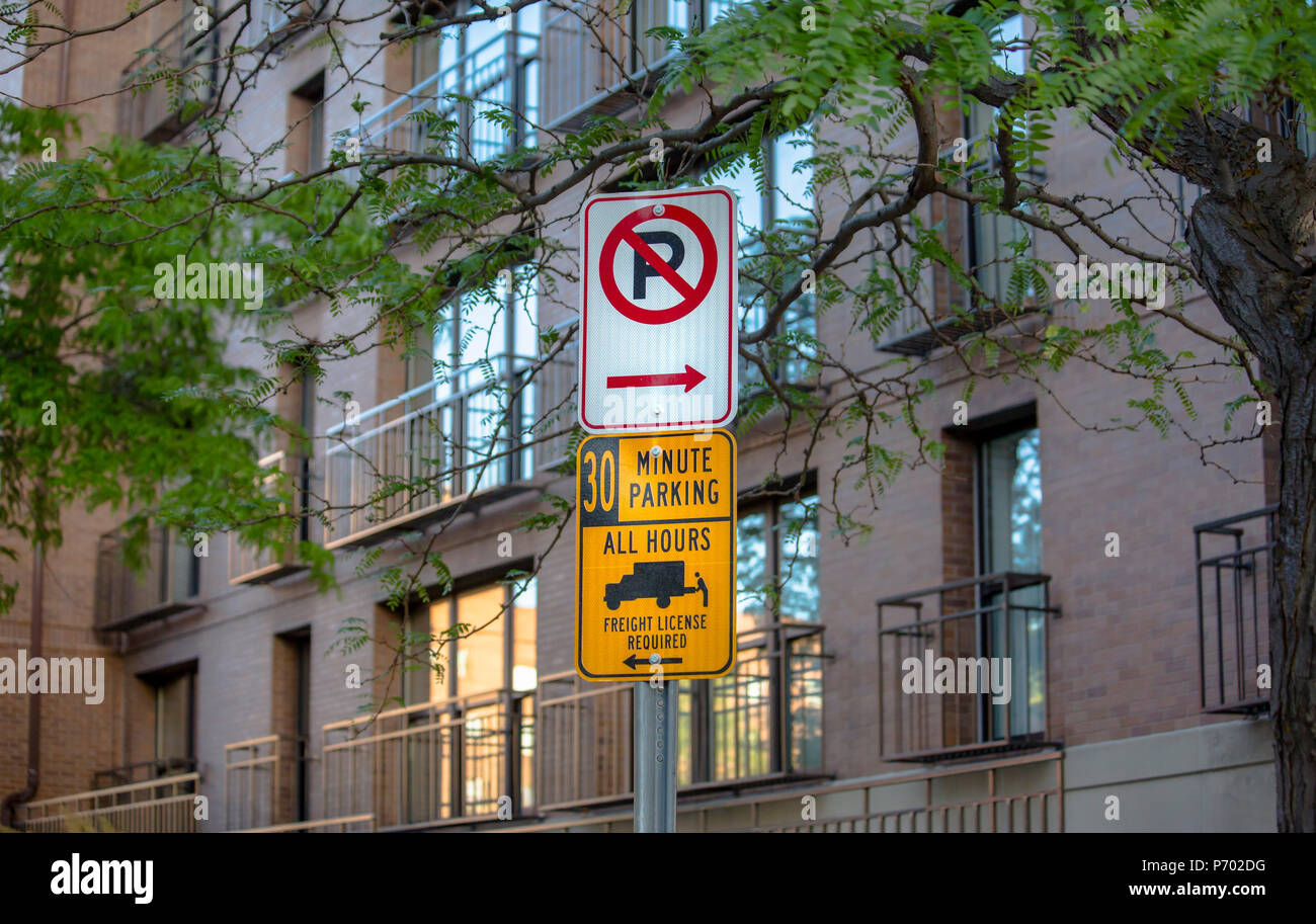 No parking and freight loading sign Stock Photo - Alamy