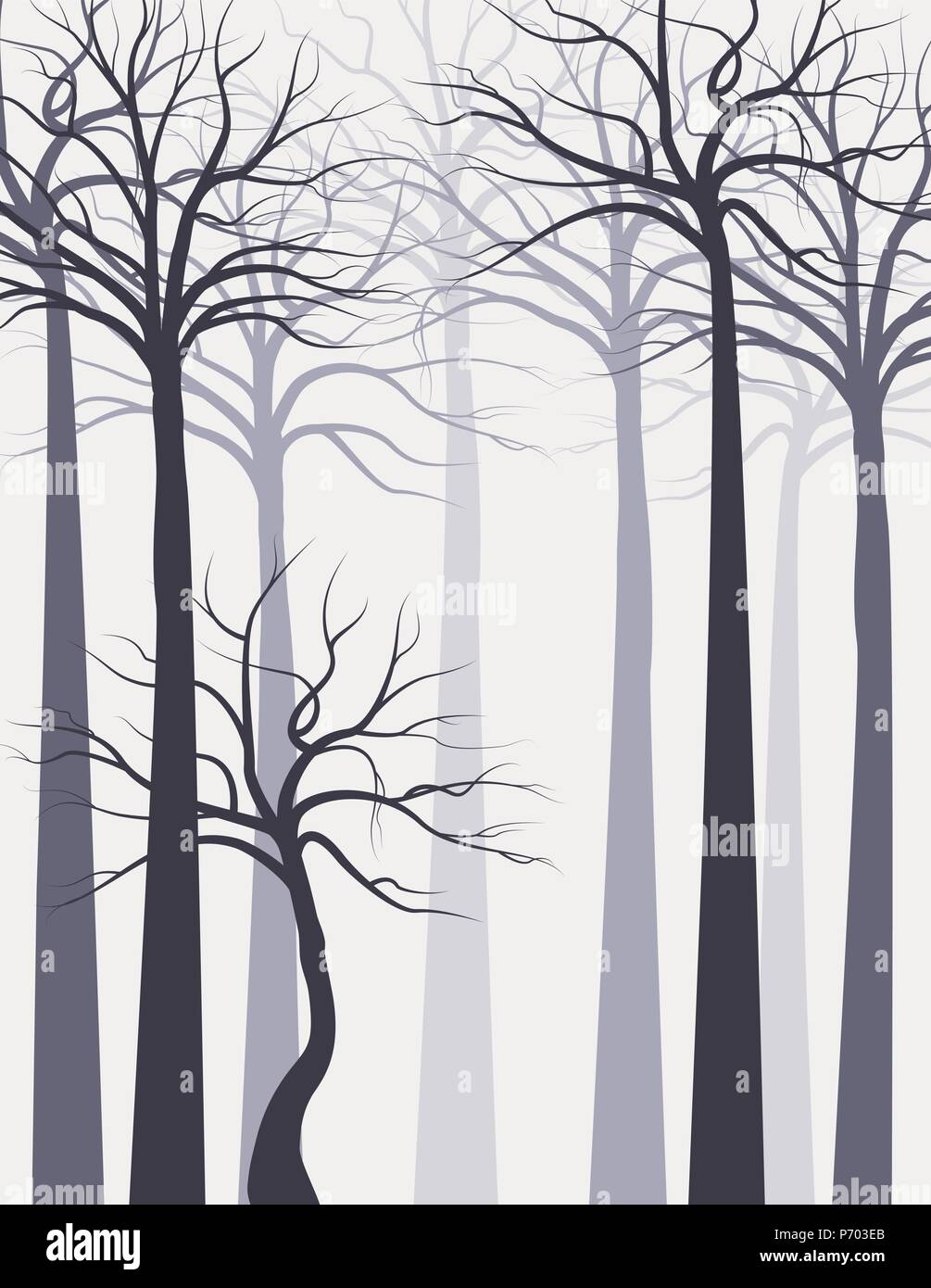 Vector illustration trees. Landscape background with forest Stock ...