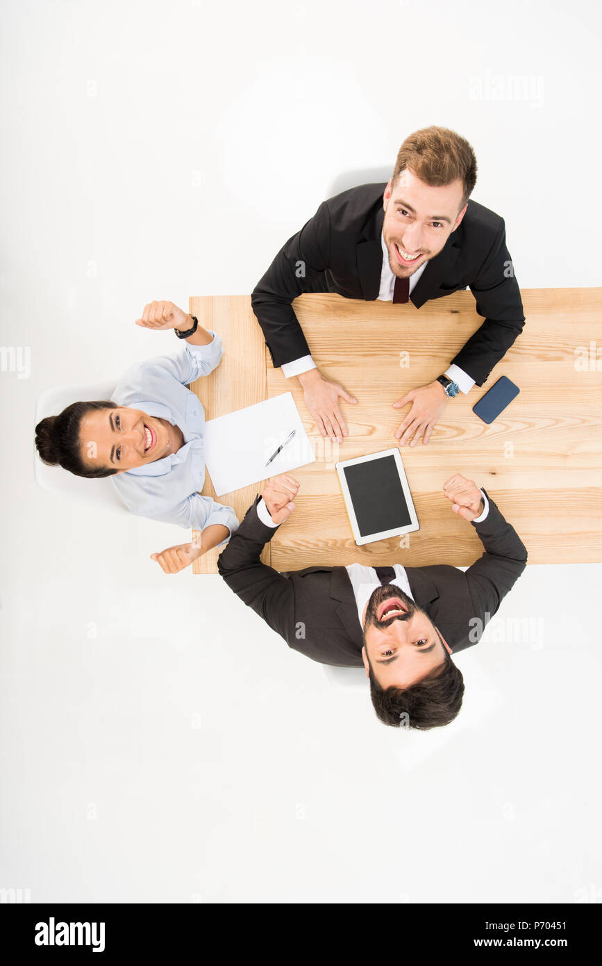 Overhead view corporate meeting hi-res stock photography and images - Alamy