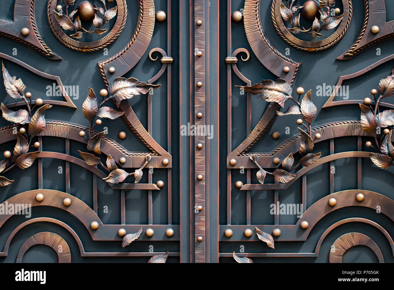 The fragment of forged metal products. close-up Stock Photo - Alamy