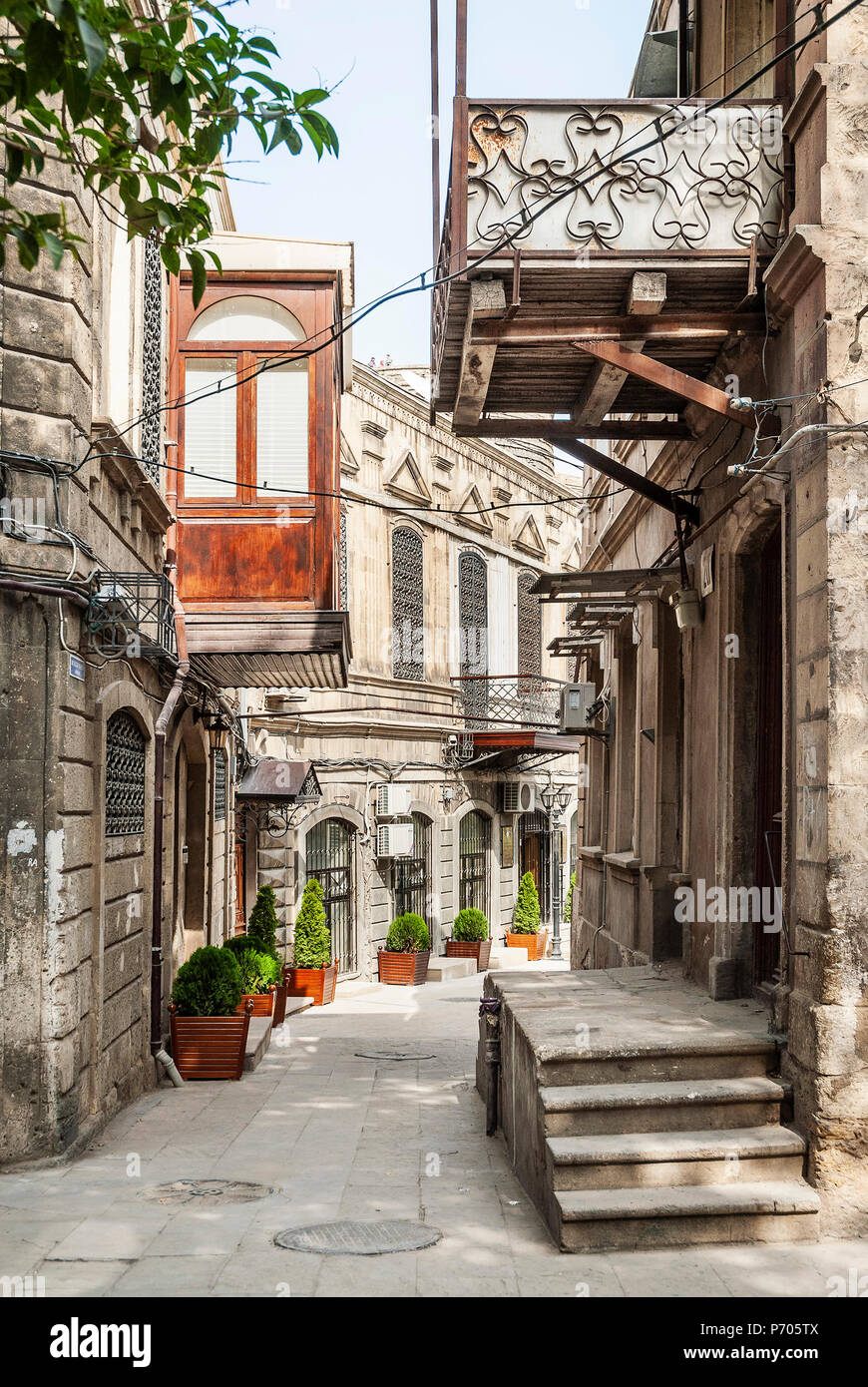baku city old town street view in azerbaijan Stock Photo - Alamy