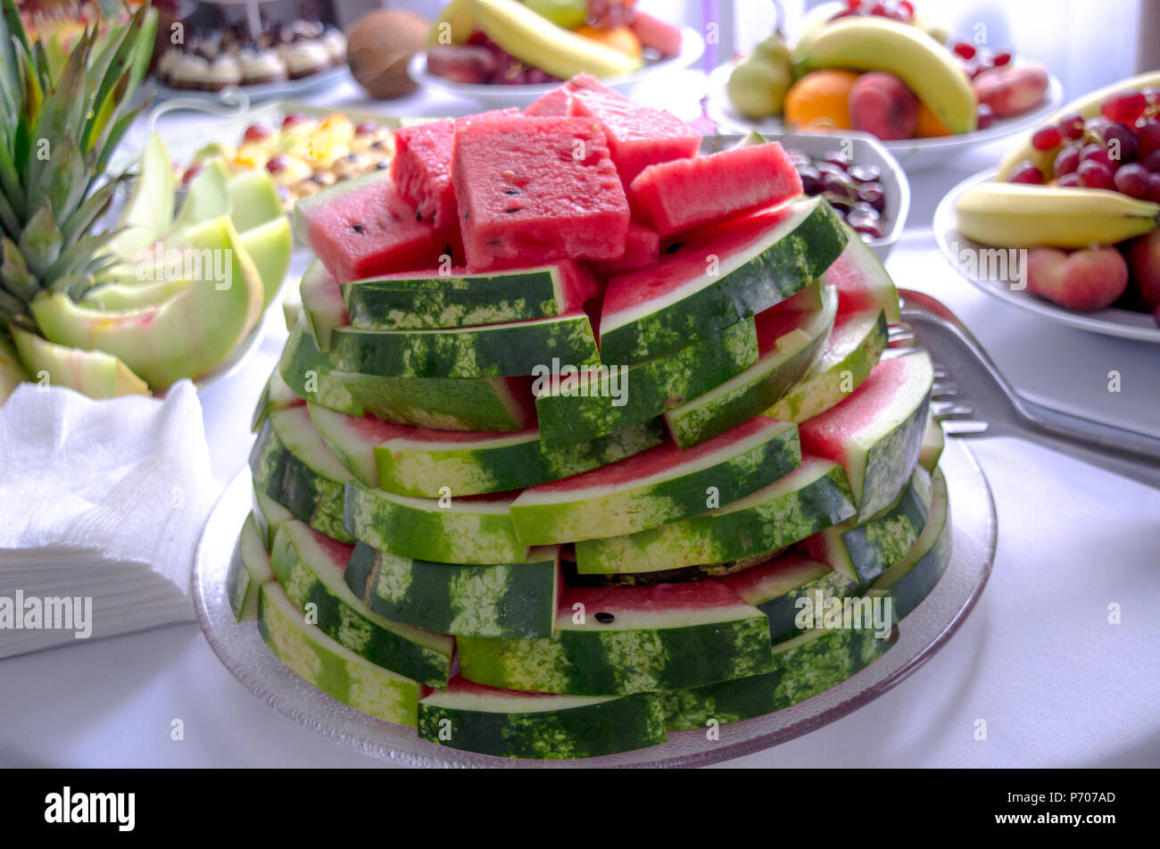 3 slice watermelon hi-res stock photography and images - Alamy