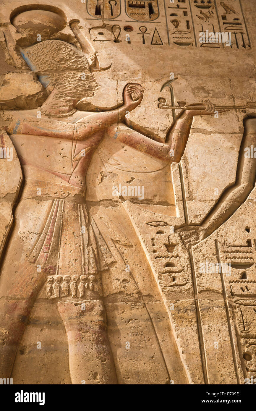 Egypt, Luxor, West Bank, The temple of Ramesses 111 at Medinet Habu ...