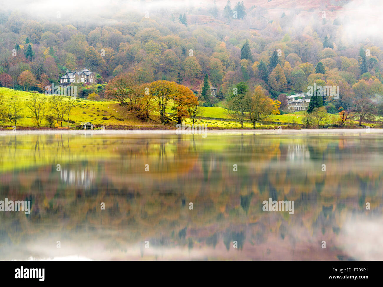 Grasmere morning mist hi-res stock photography and images - Alamy