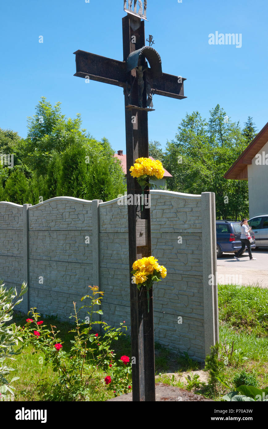 Roadside Crucifix typical of Poland, Europe Stock Photo - Alamy