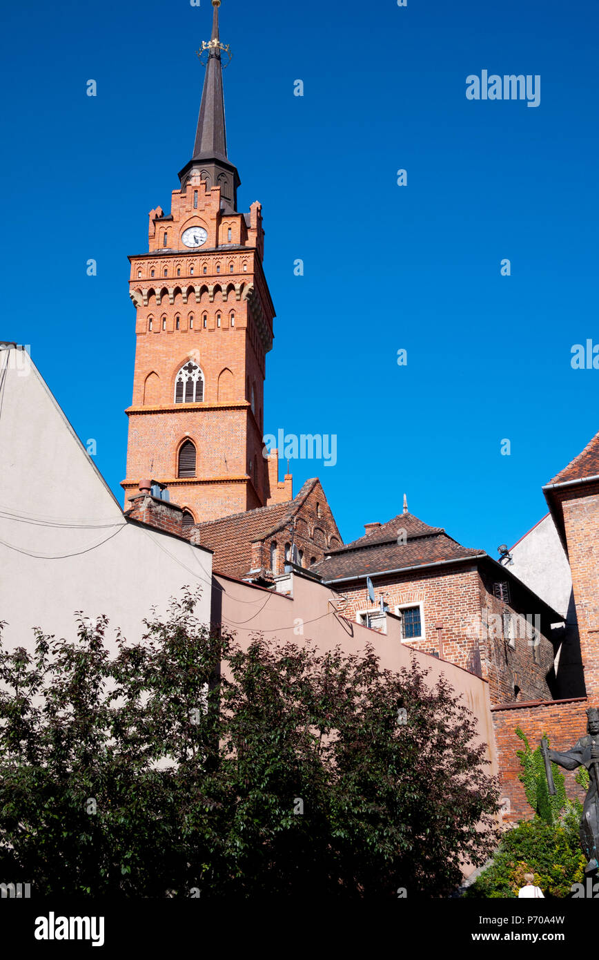 Distant View Of Tarnow Cathedral against a blue sky,Tarnow,Poland ...