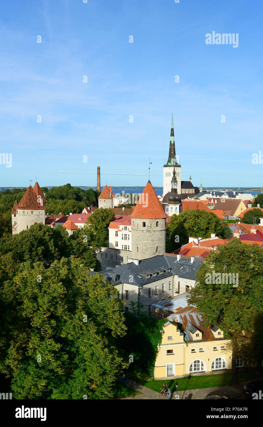 Old Town view from Toompea Hill, a Unesco World Heritage Site. Tallinn ...