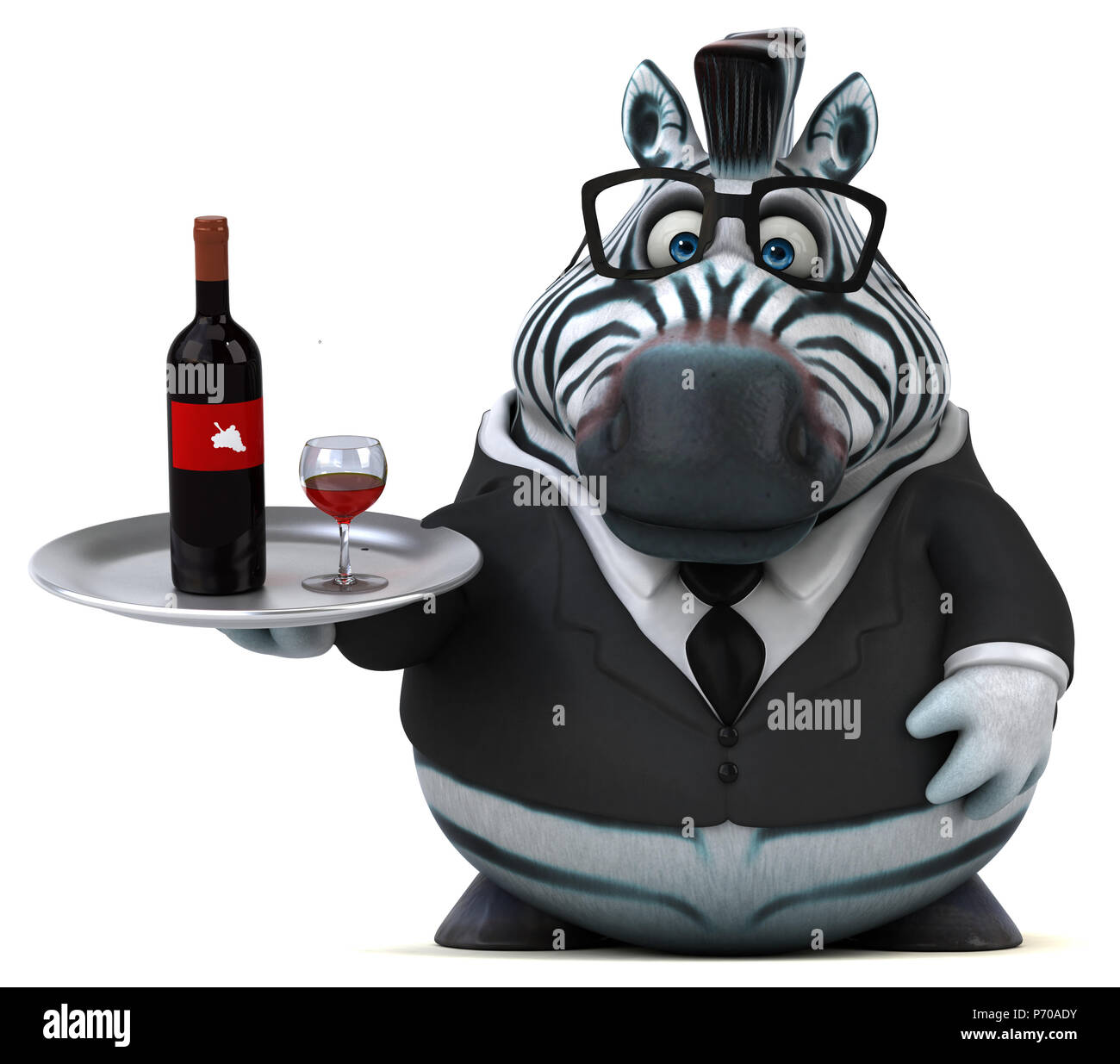 Fun zebra - 3D Illustration Stock Photo - Alamy