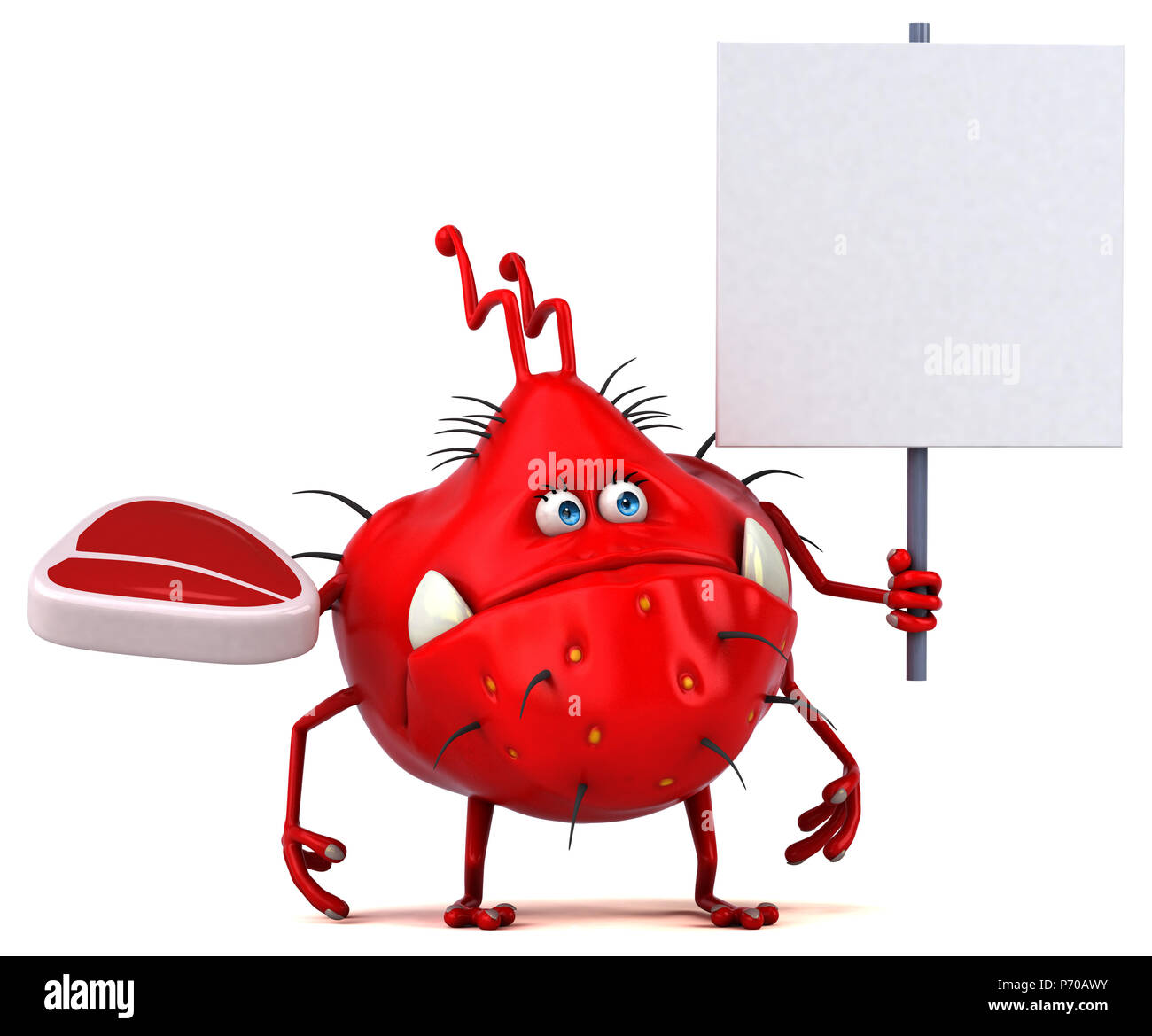 Fun germ - 3D Illustration Stock Photo - Alamy