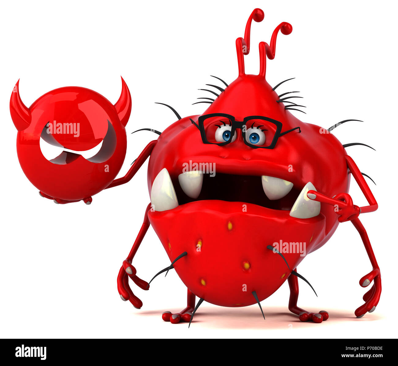 Fun germ - 3D Illustration Stock Photo - Alamy