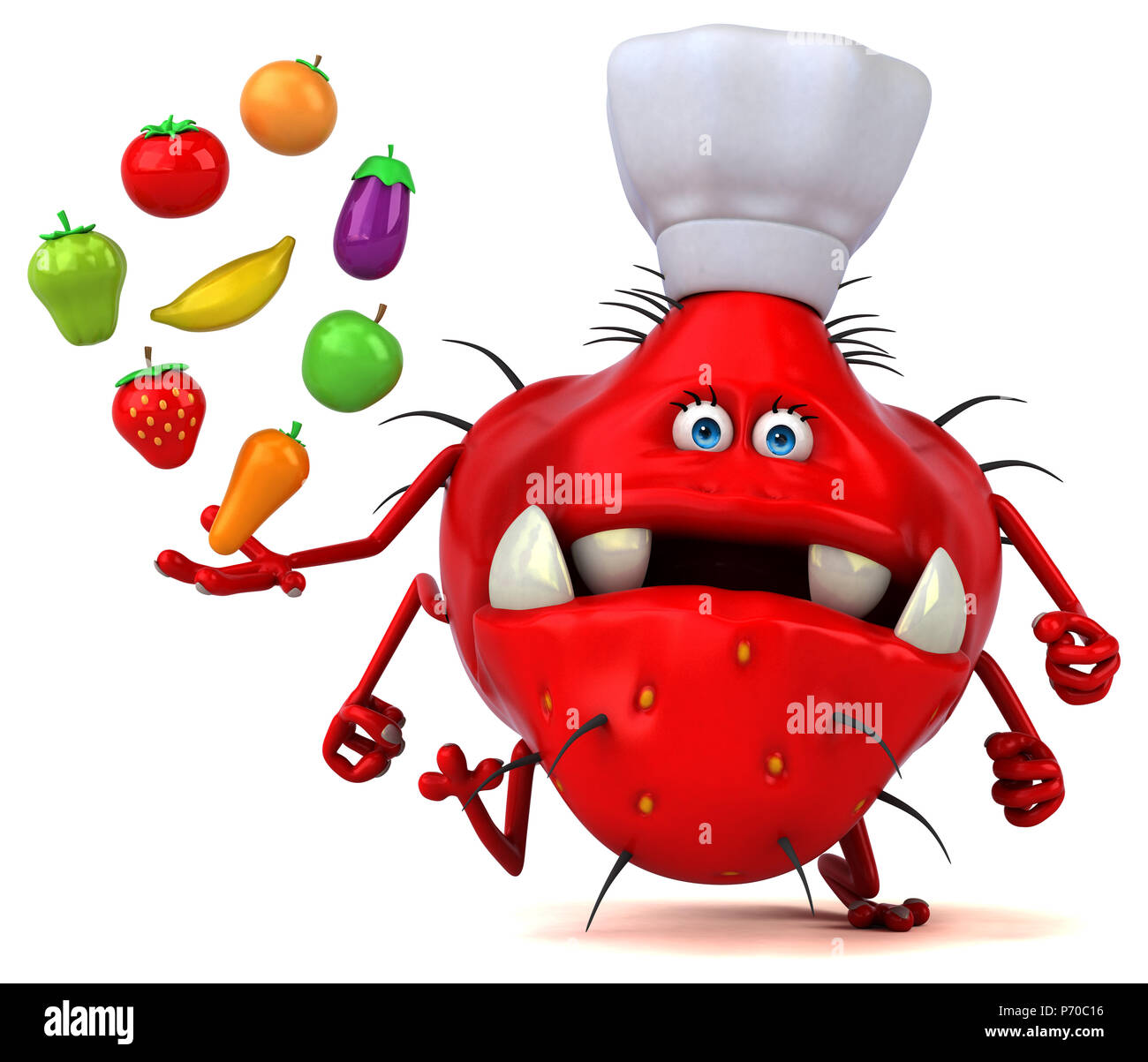 Fun germ - 3D Illustration Stock Photo - Alamy