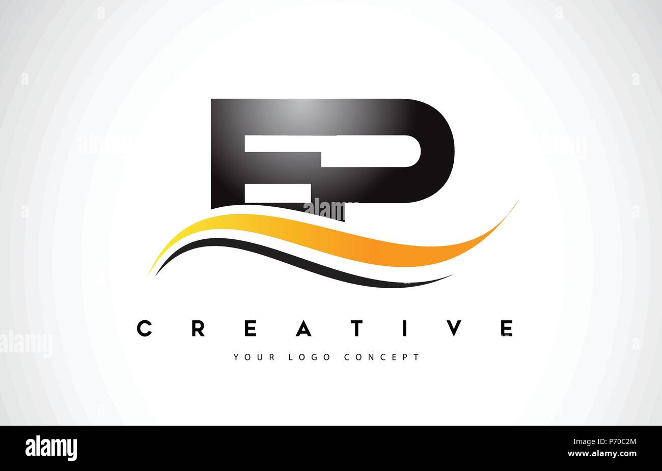 EP E P Swoosh Letter Logo Design with Modern Yellow Swoosh Curved Lines ... EP E P Swoosh Letter Logo Design with Modern Yellow Swoosh Curved Lines ...