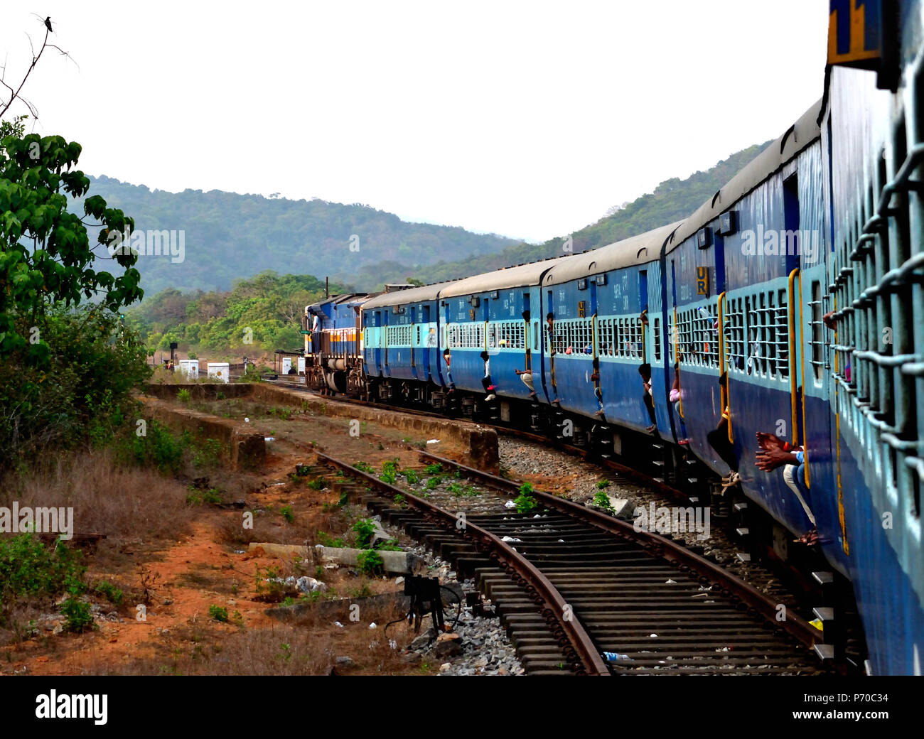 Scenic railroad journey from indian railways Stock Photo - Alamy