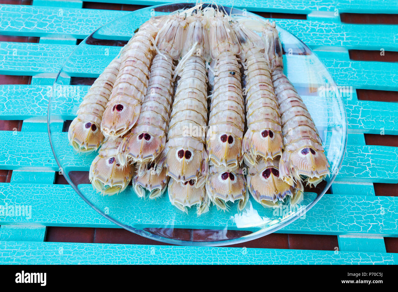 fresh mantis shrimp background Stock Photo - Alamy
