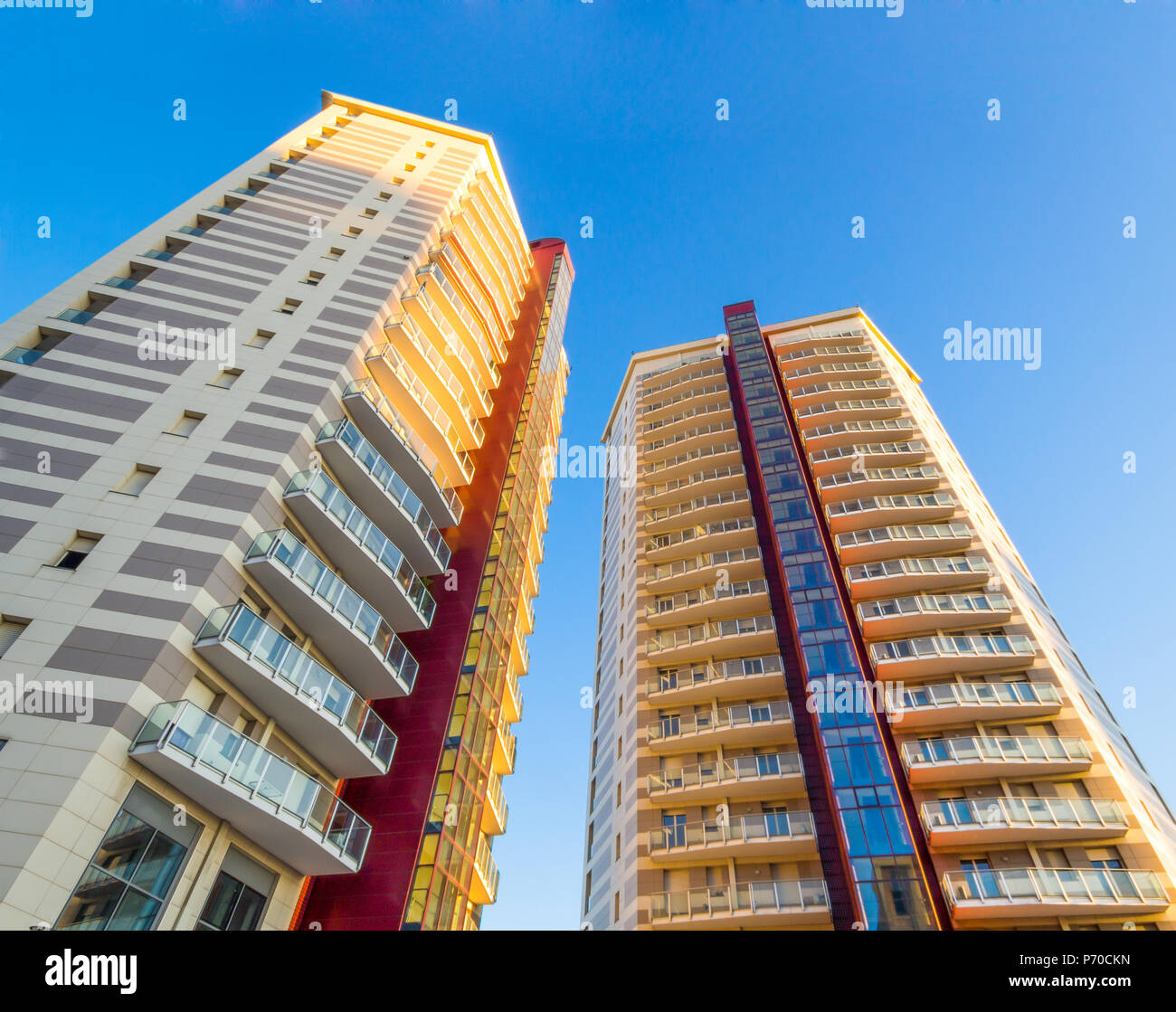 New & Modern apartment buildings exteriors background / new condo with ...