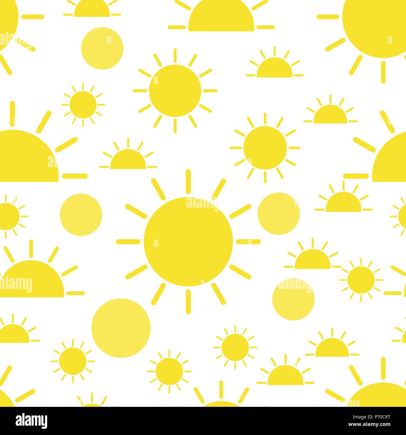 Sun seamless pattern background. Business flat vector illustration. Sun ...
