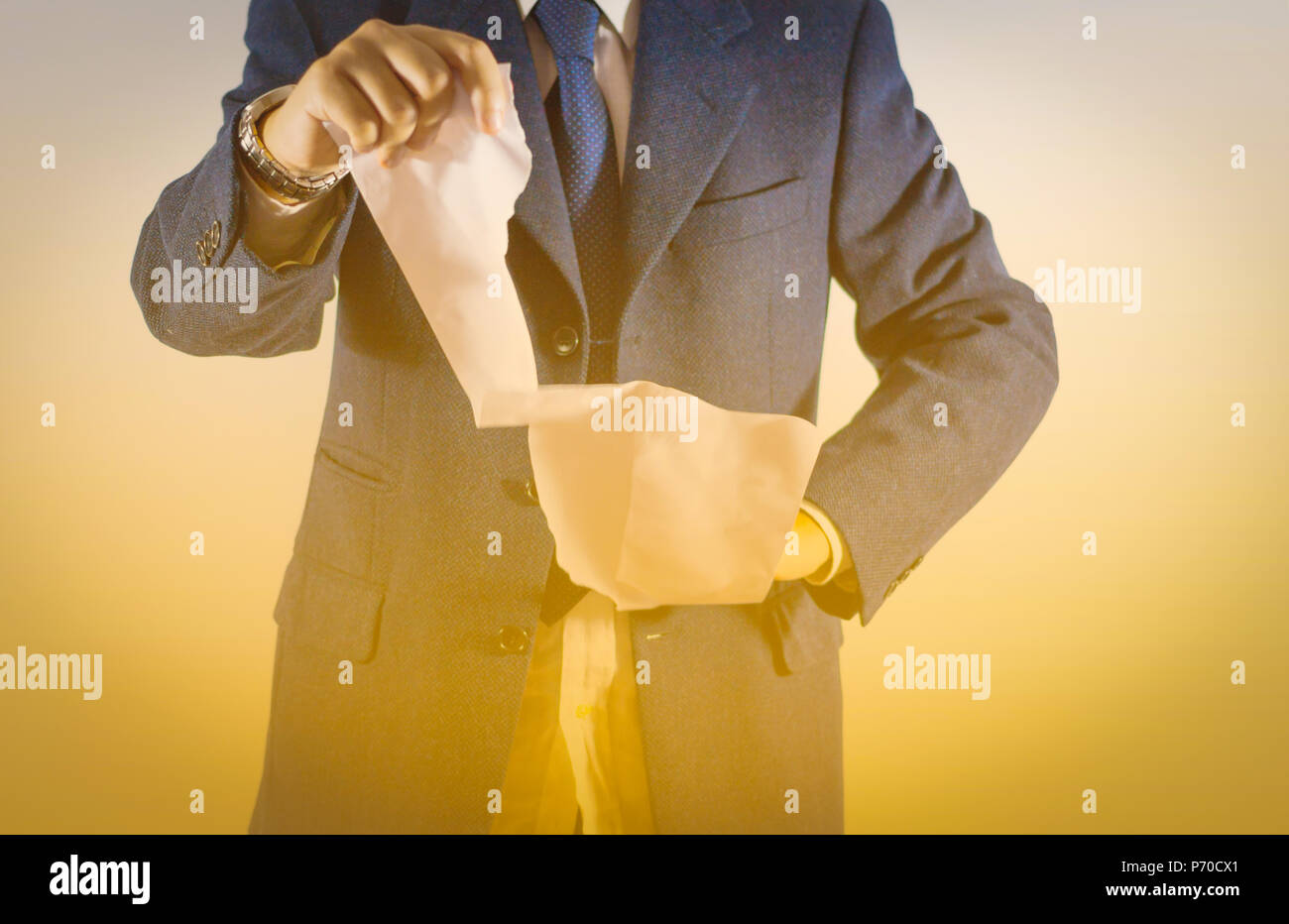 Man ripping paper hi-res stock photography and images - Alamy