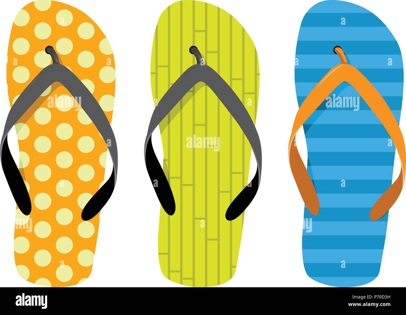 Beach thongs - set of motley beach slippers Stock Vector Image & Art - Alamy