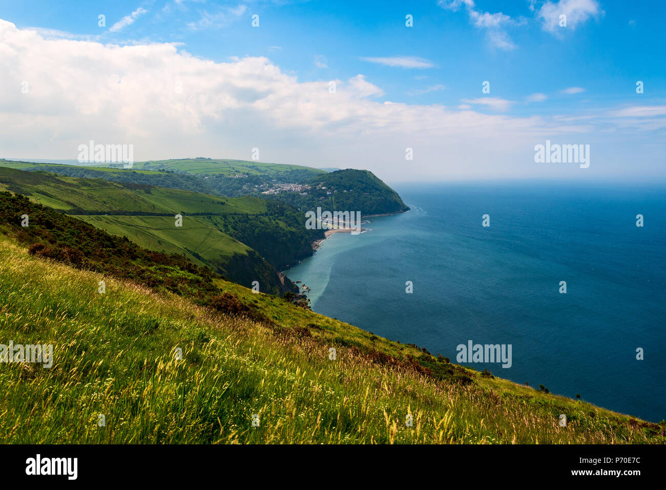 Over looking Lynmouth and Lynton, North Devon, United Kingdom Stock ...