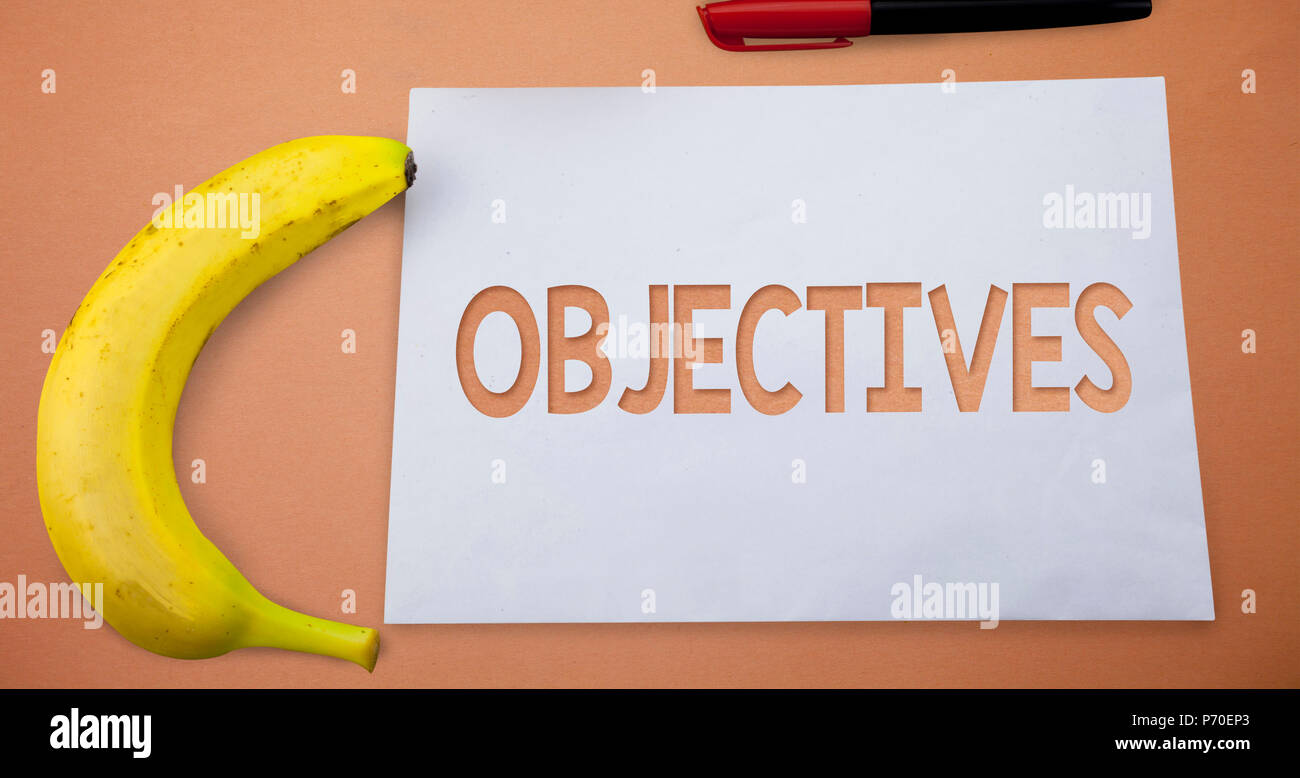 Text sign showing Objectives. Conceptual photo Goals planned to be ...