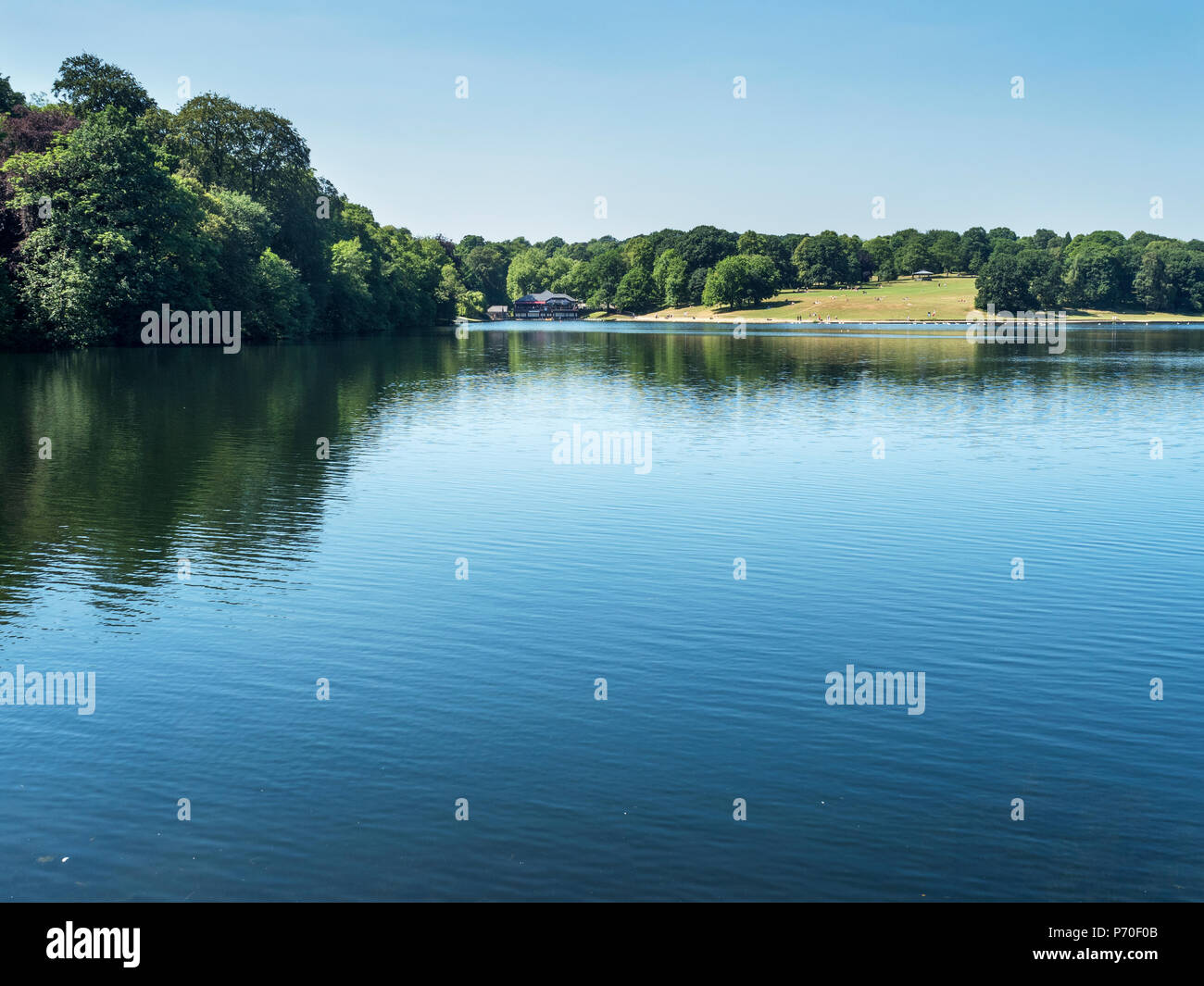 Waterloo Lake at Roundhay Park Roundhay Leeds West Yorkshire England ...