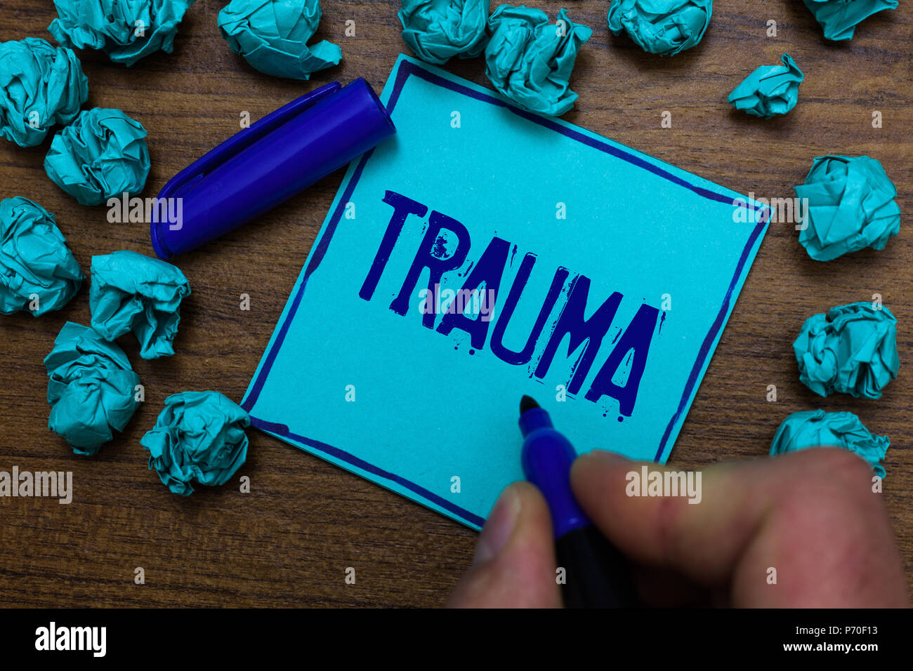 Text sign showing Trauma. Conceptual photo Disturbing physical and ...