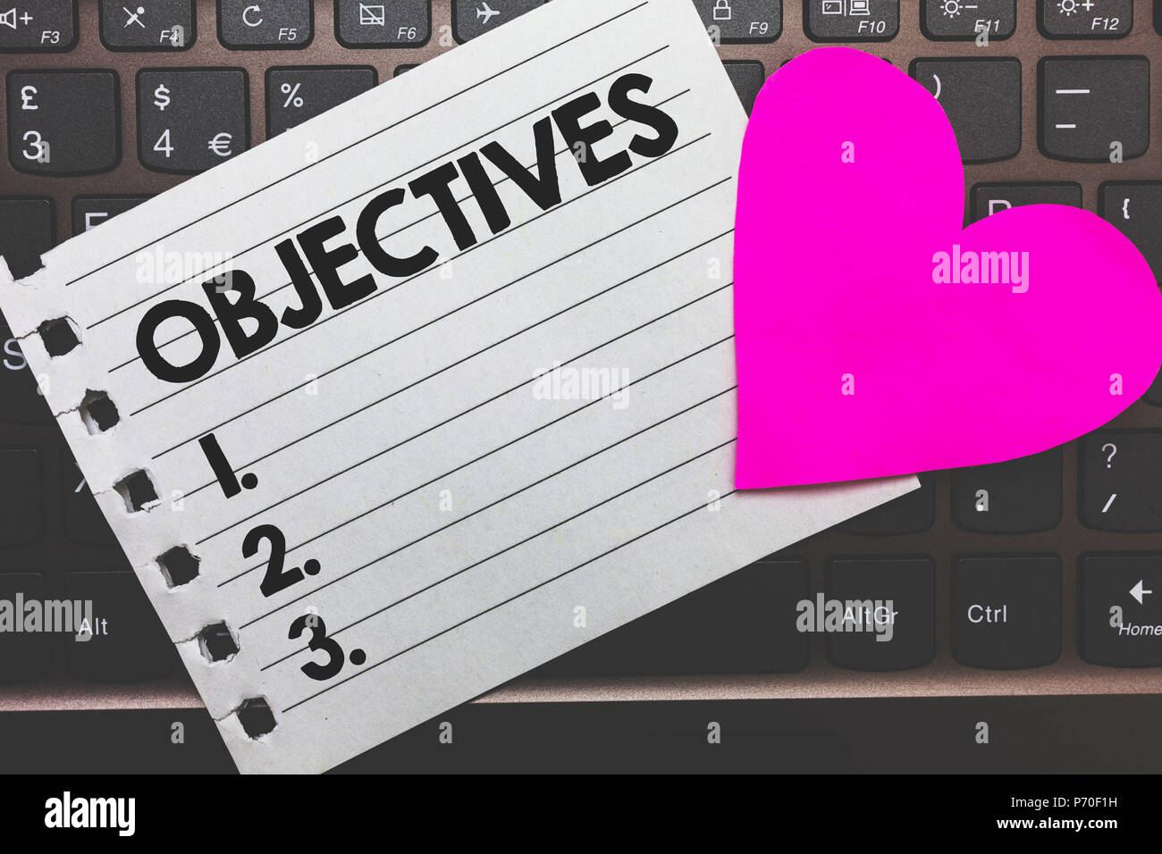 Writing note showing Objectives. Business photo showcasing Goals ...