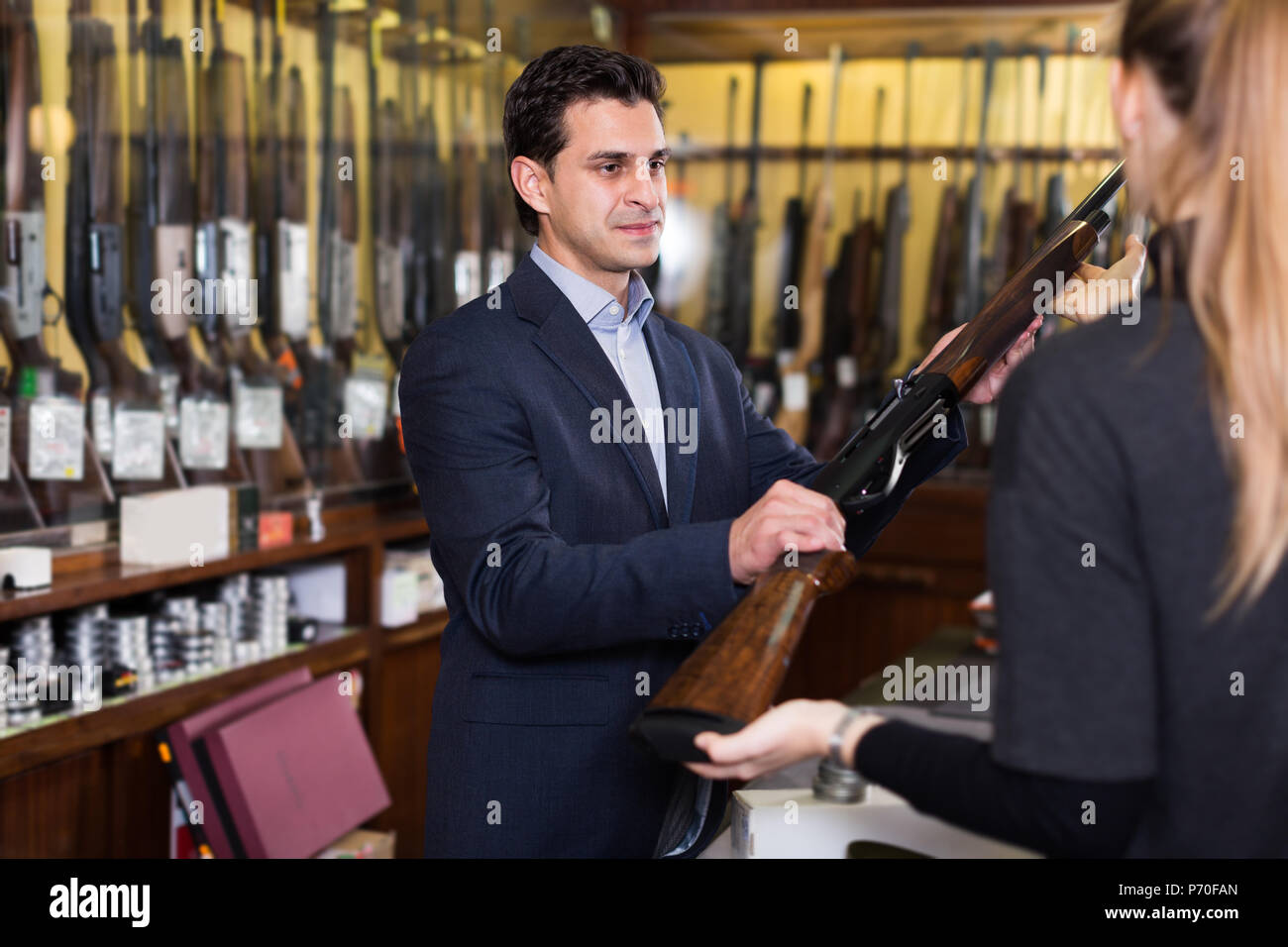 Gun store client hi-res stock photography and images - Alamy
