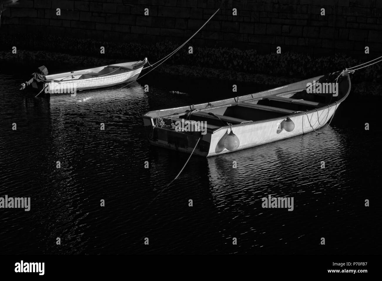 Row fishing boats Black and White Stock Photos & Images - Alamy
