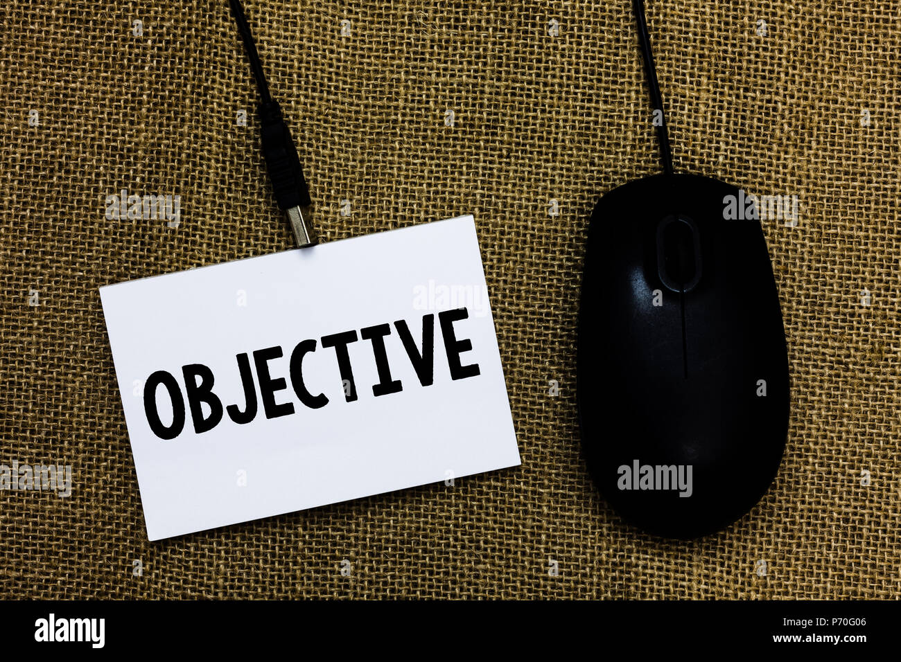 Writing note showing Objective. Business photo showcasing Goal planned ...