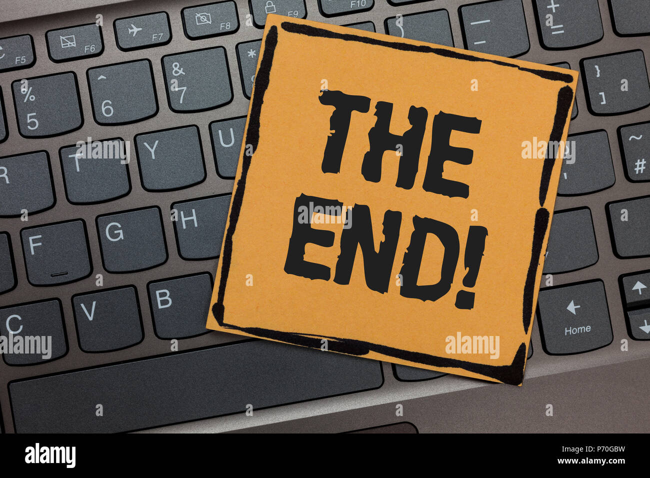 Handwriting text writing The End Motivational Call. Concept meaning ...