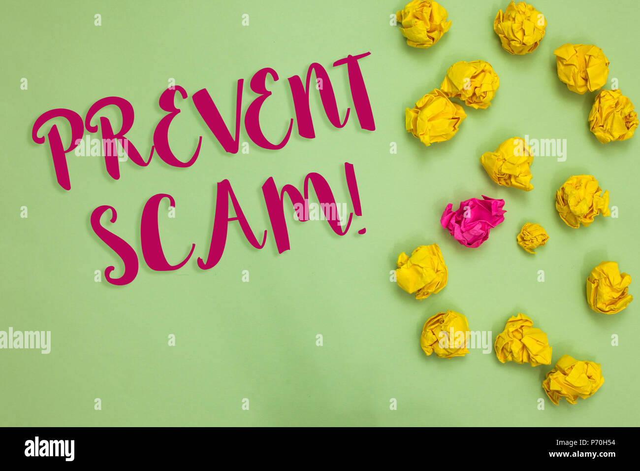 Handwriting text writing Prevent Scam Motivational Call. Concept ...
