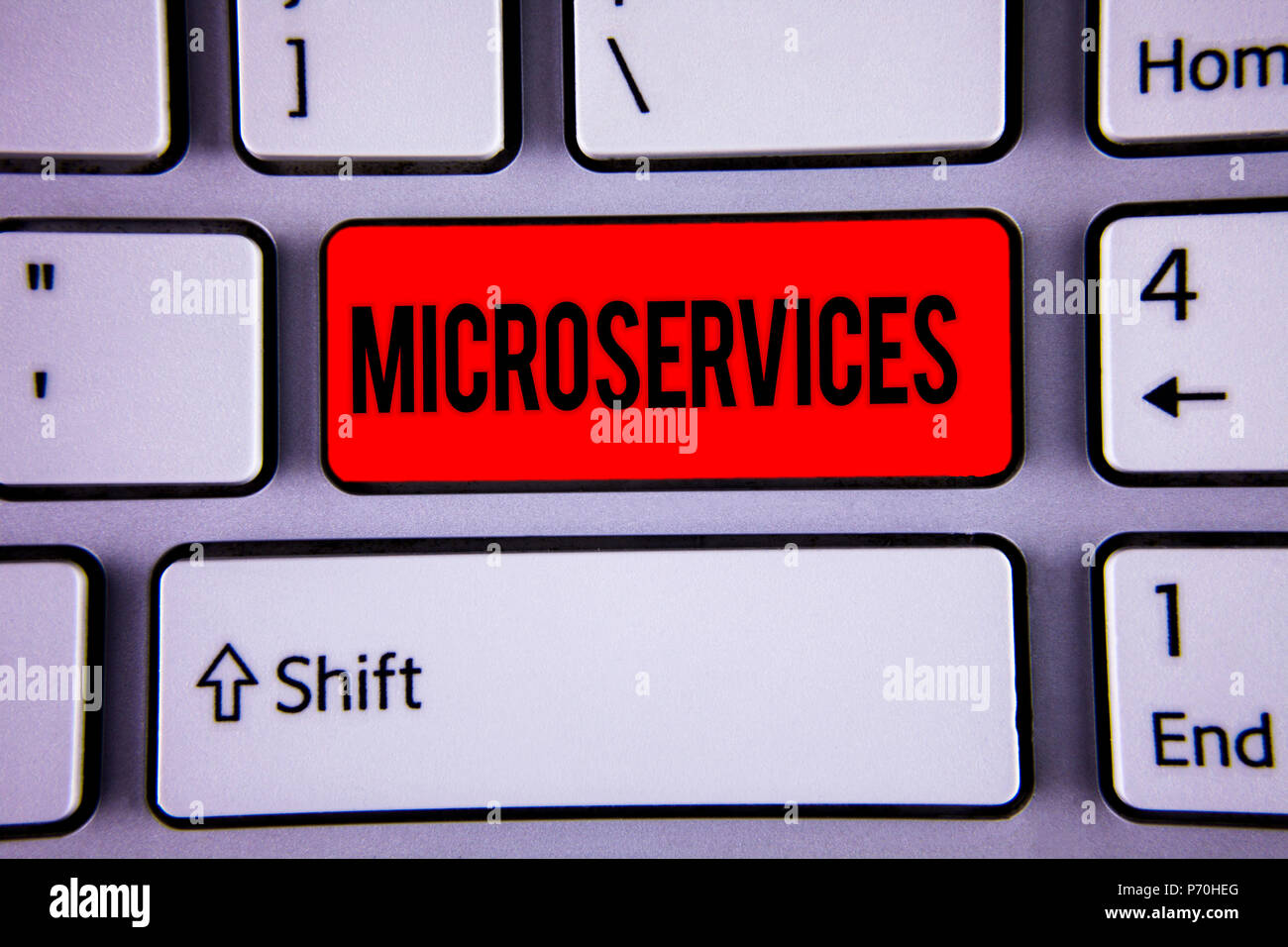 Conceptual hand writing showing Microservices. Business photo text ...