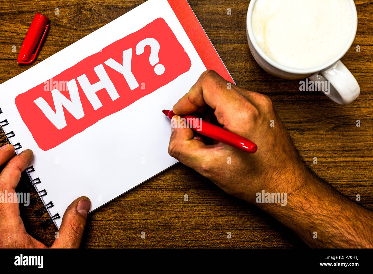 Text sign showing Why Question. Conceptual photo Asking for specific ...