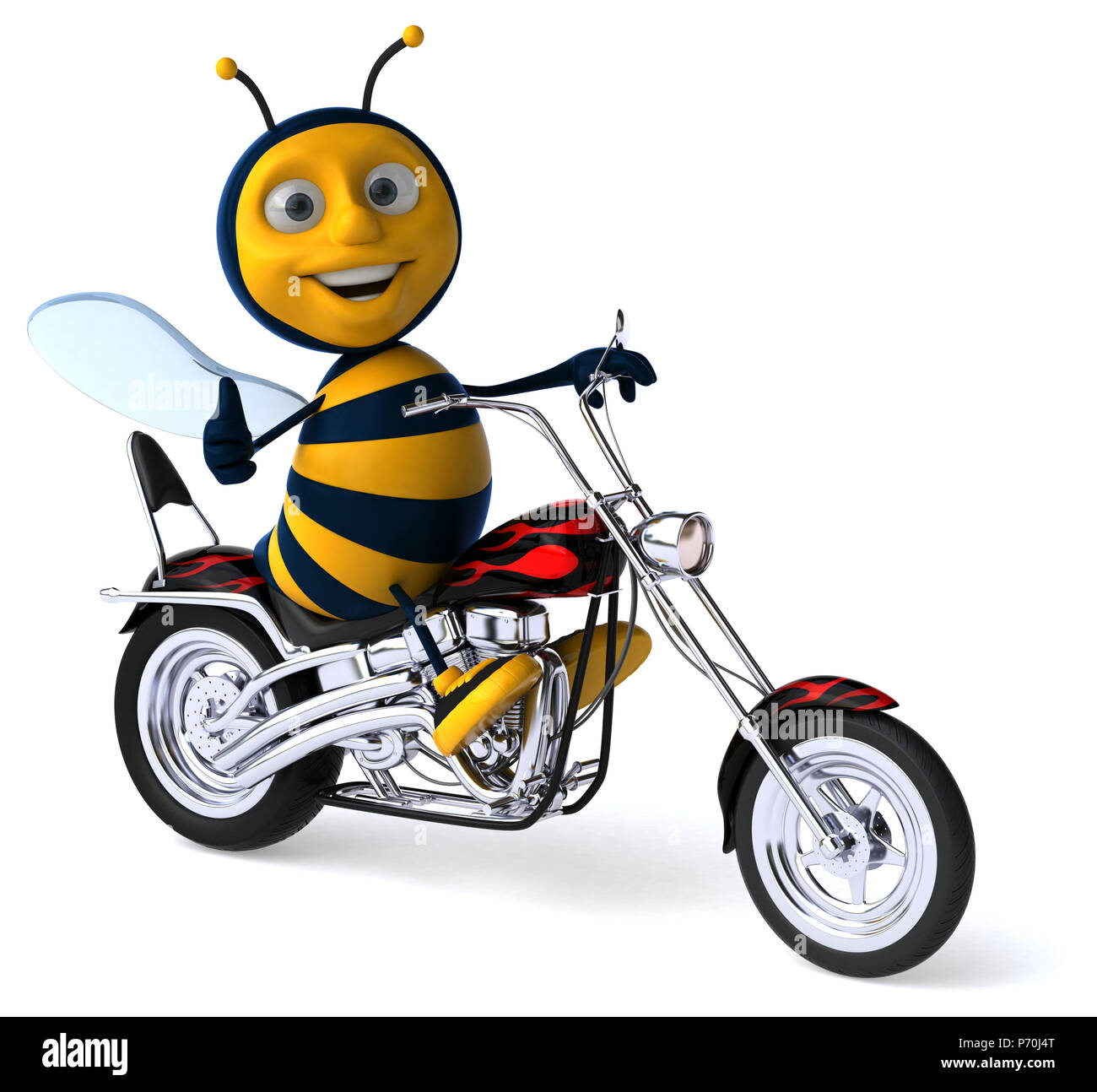 Fun bee - 3D Illustration Stock Photo - Alamy