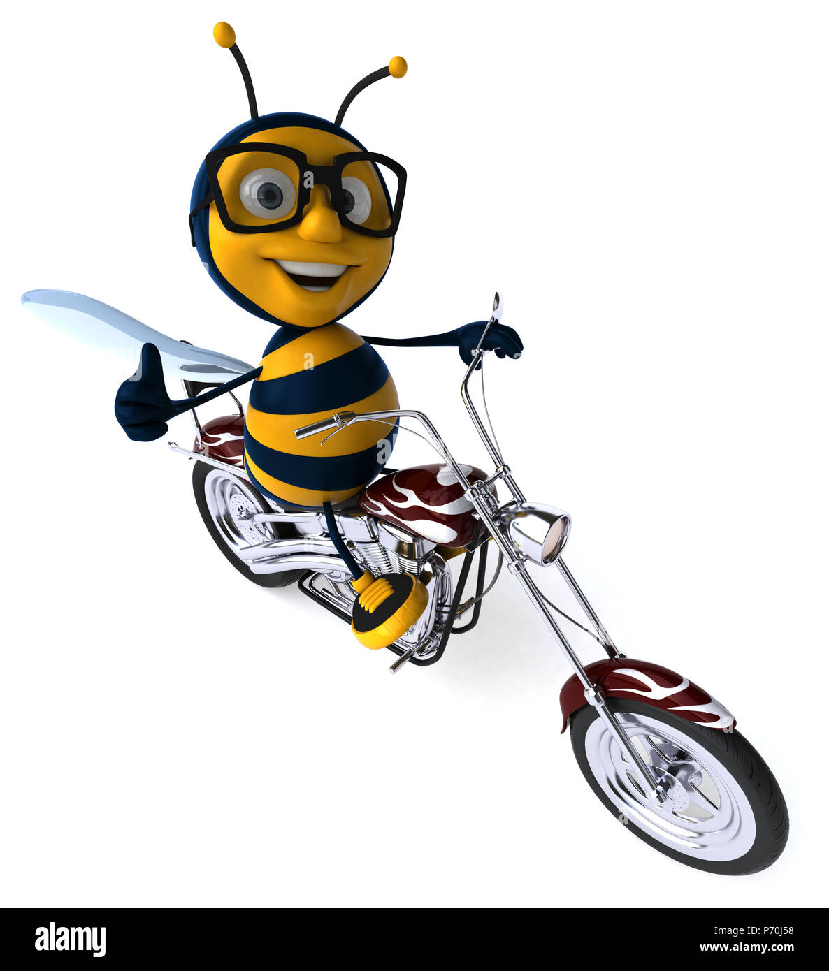 Fun bee - 3D Illustration Stock Photo - Alamy