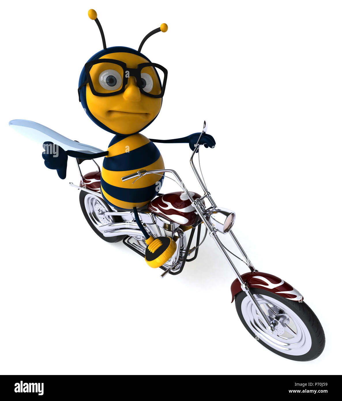 Fun bee - 3D Illustration Stock Photo - Alamy