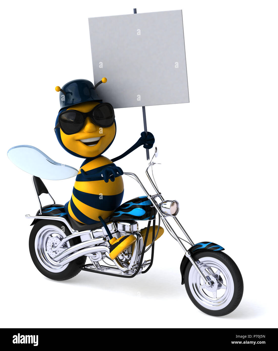 Fun bee - 3D Illustration Stock Photo - Alamy