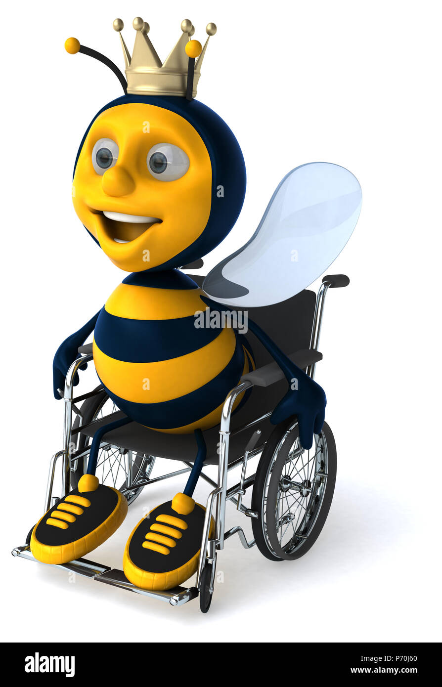 Fun bee - 3D Illustration Stock Photo - Alamy