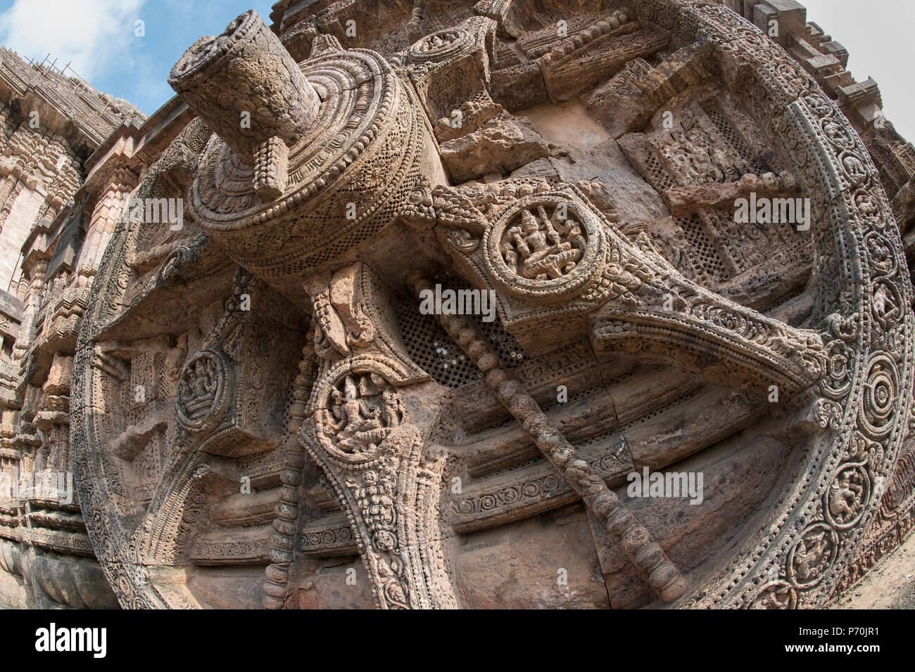 The image of Wheel of Chariot of Konark Sun Temple in Odisha, India ...